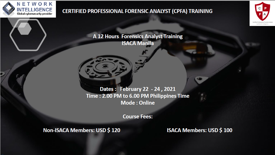 WEBINAR: Certified Professional Forensics Analyst (CPFA) Training - Manila Chapter
